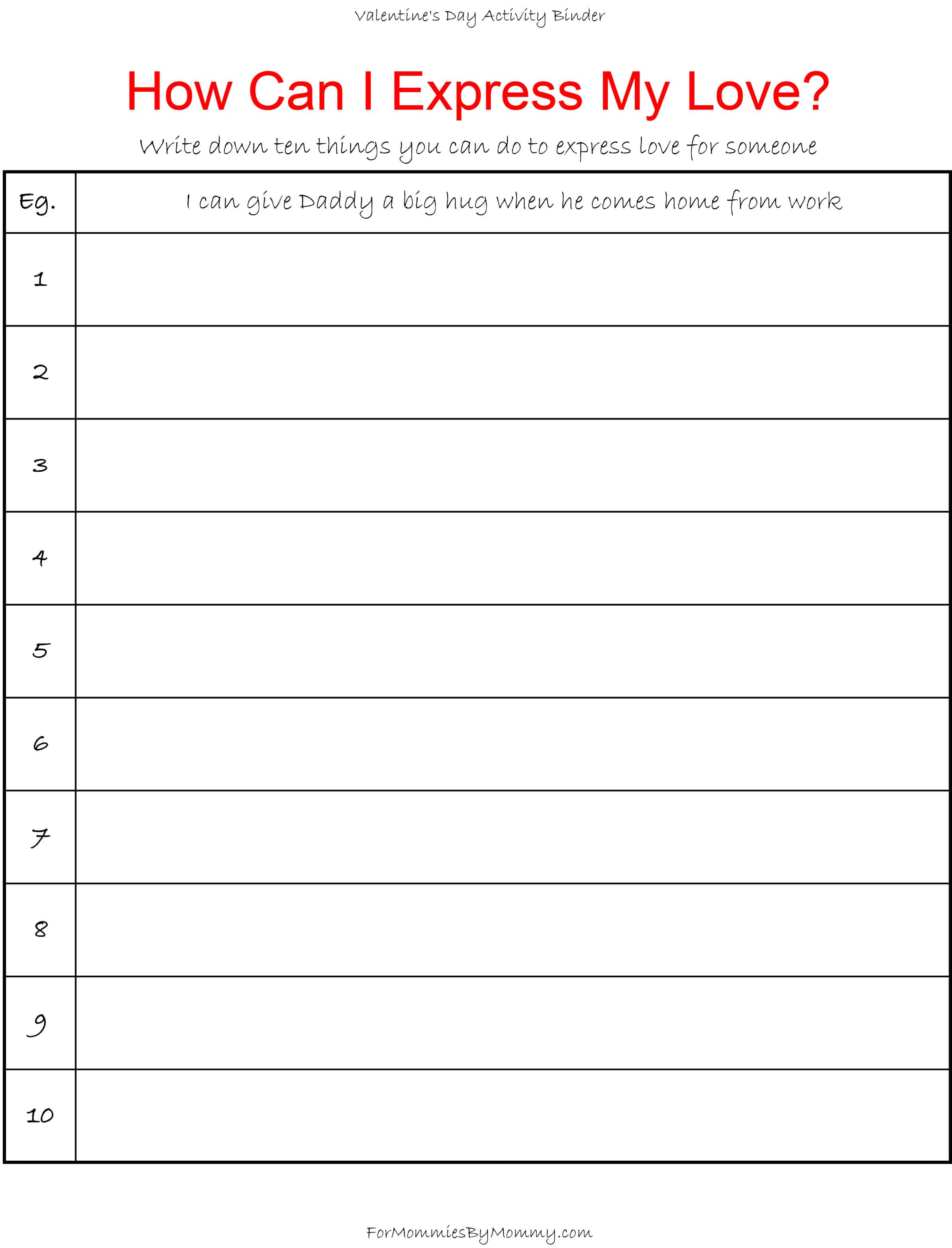 Free Printable Valentine Activities For Preschoolers