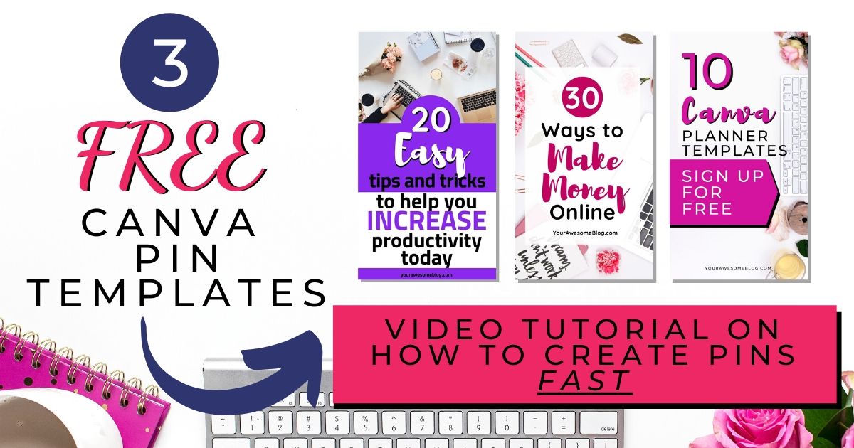 3 Free Pinterest Templates For Canva: Create pins FAST