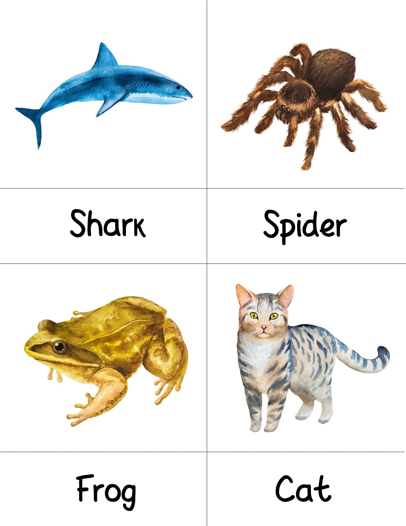 Free Printable Bilingual Animal Matching Cards & Memory Game