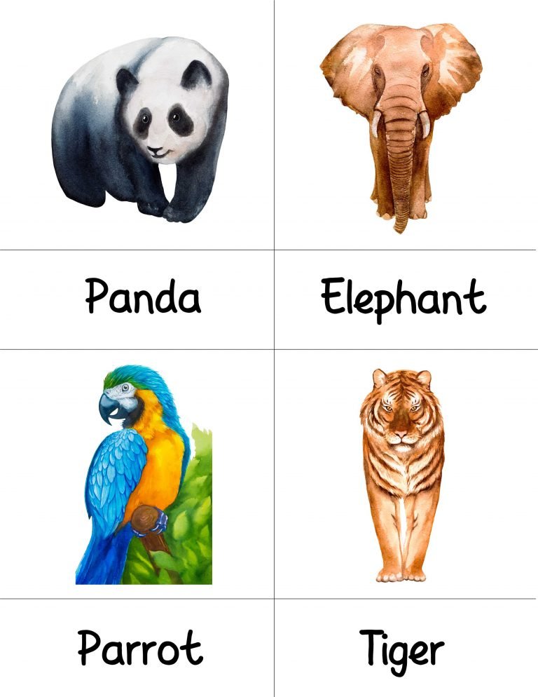 Free Printable Bilingual Animal Matching Cards & Memory Game