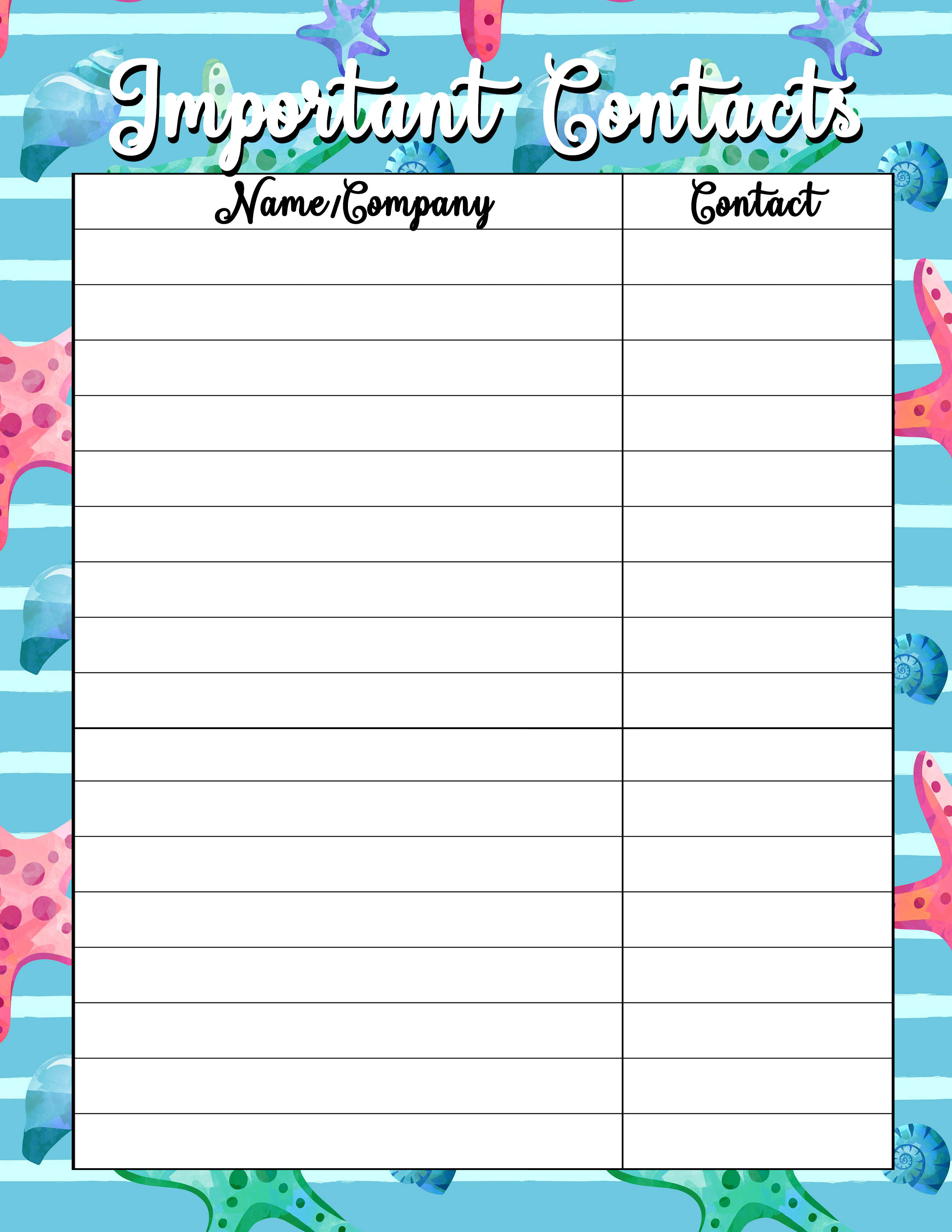 Back To School: Ocean Life Printable Student Planner 2021