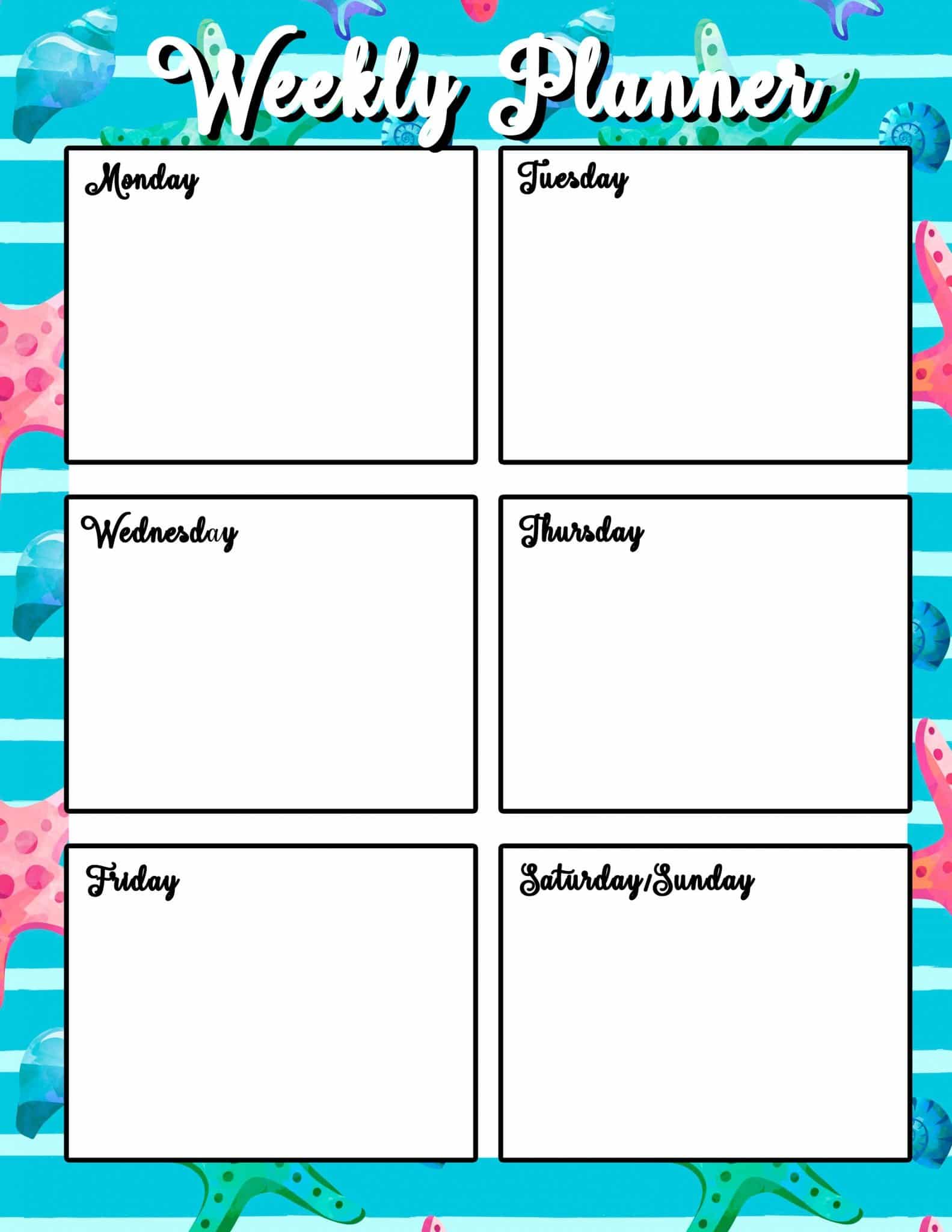 Back To School: Ocean Life Printable Student Planner 2021