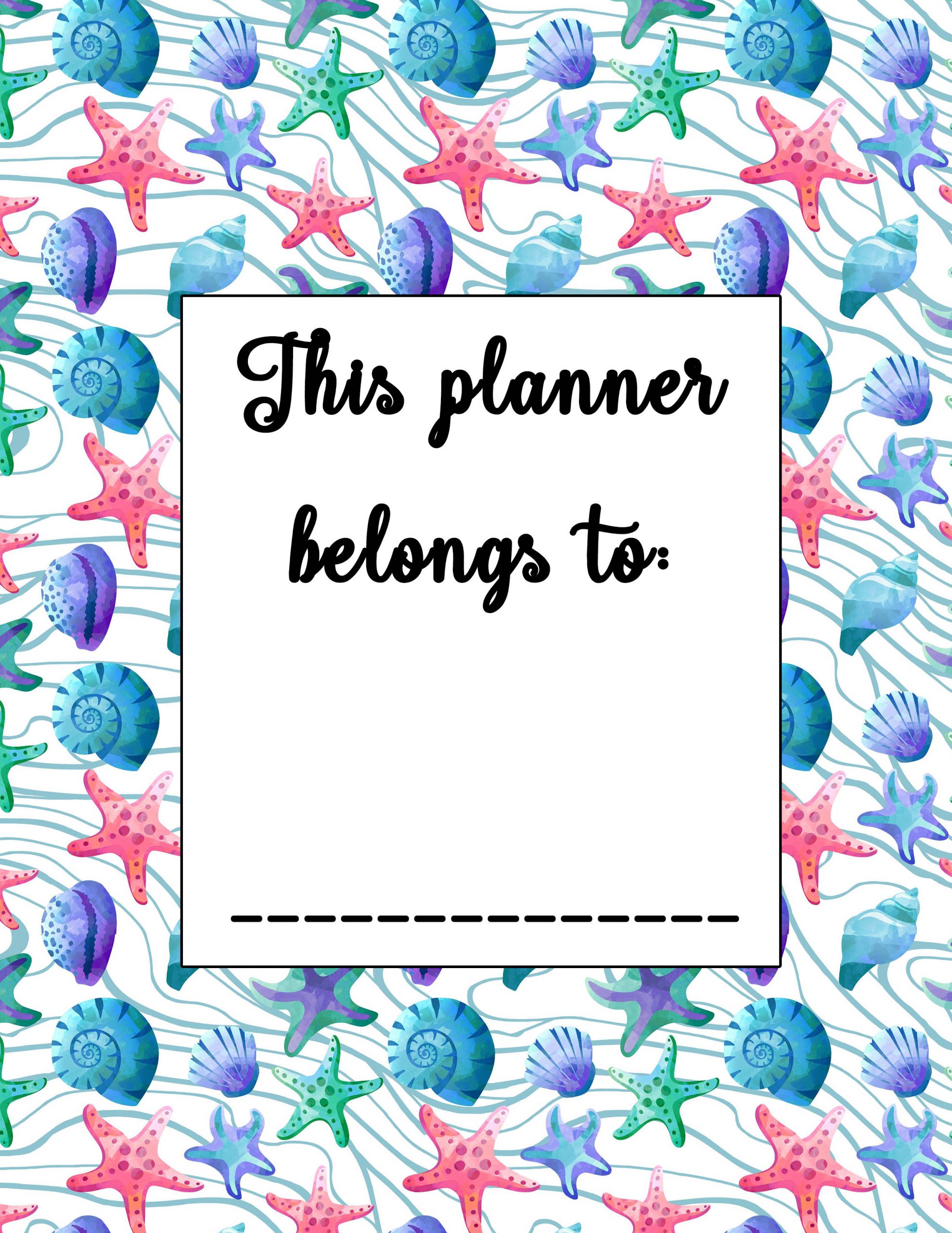 Back To School: Ocean Life Printable Student Planner 2021