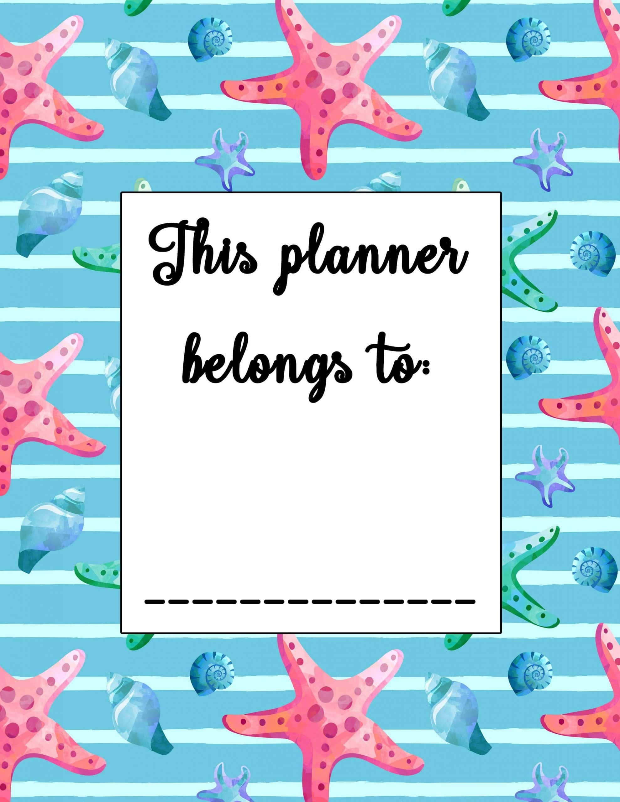Back To School: Ocean Life Printable Student Planner 2021