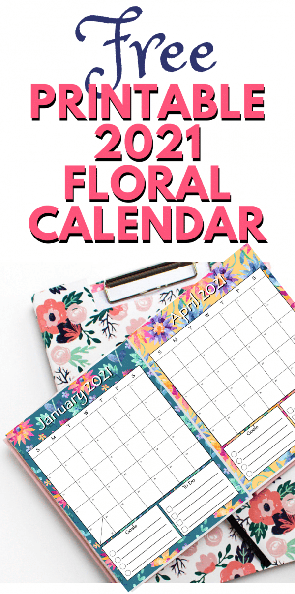 Free Printable 2021 Floral Calendar
