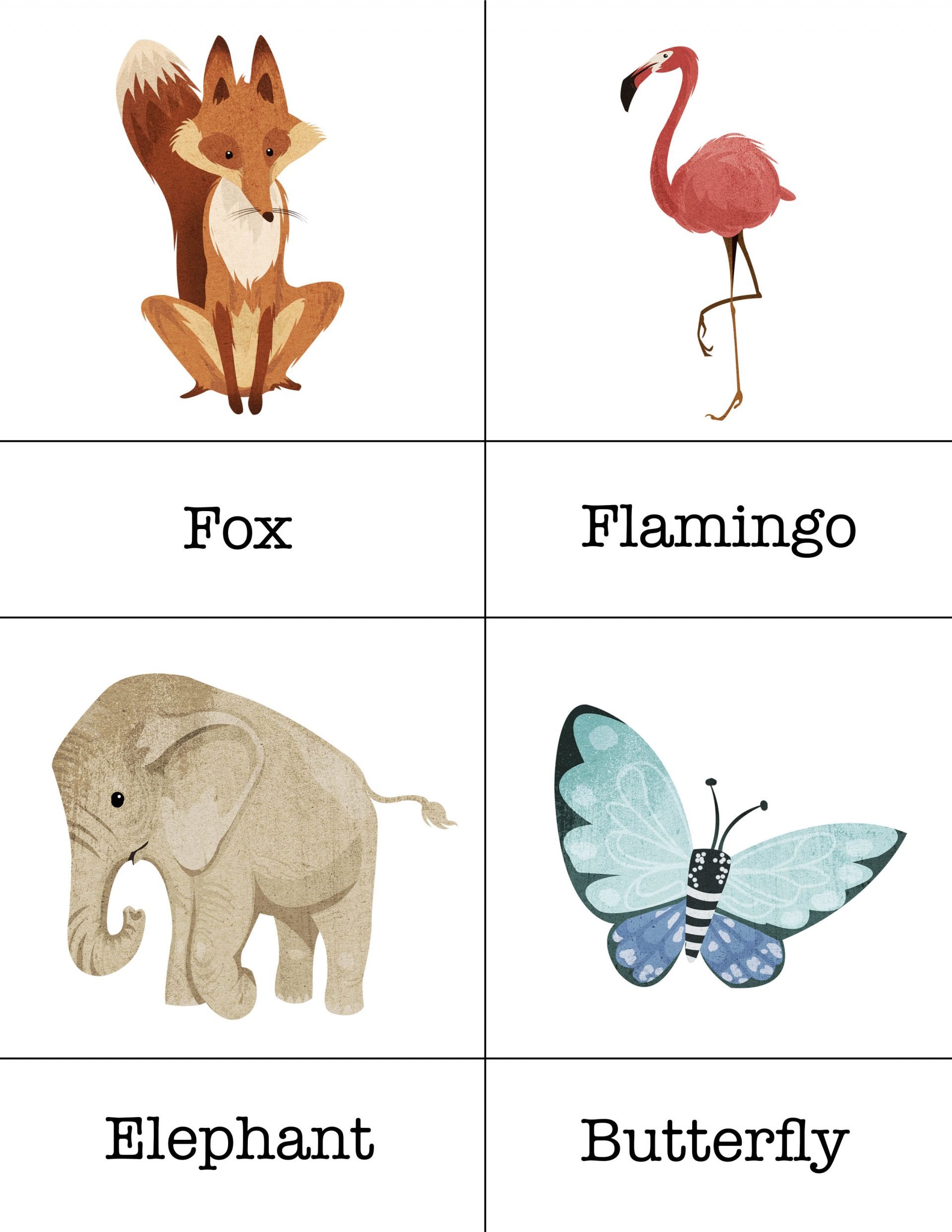 Free Animal Matching Printable Flashcards For Preschoolers