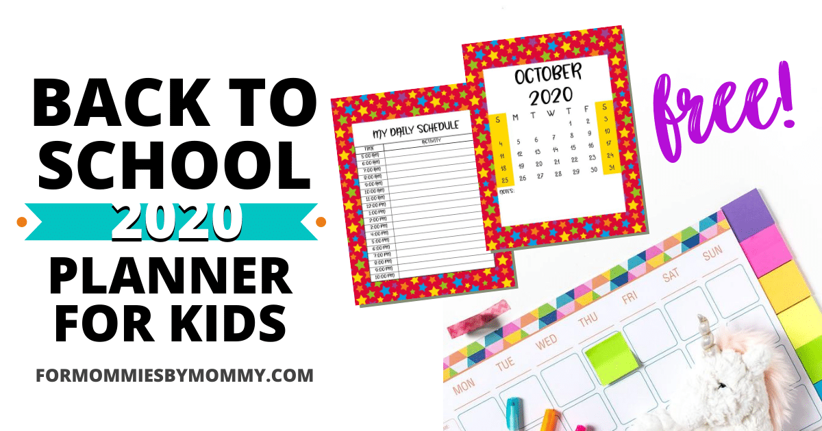 Free Printable Planner For Kids 2020