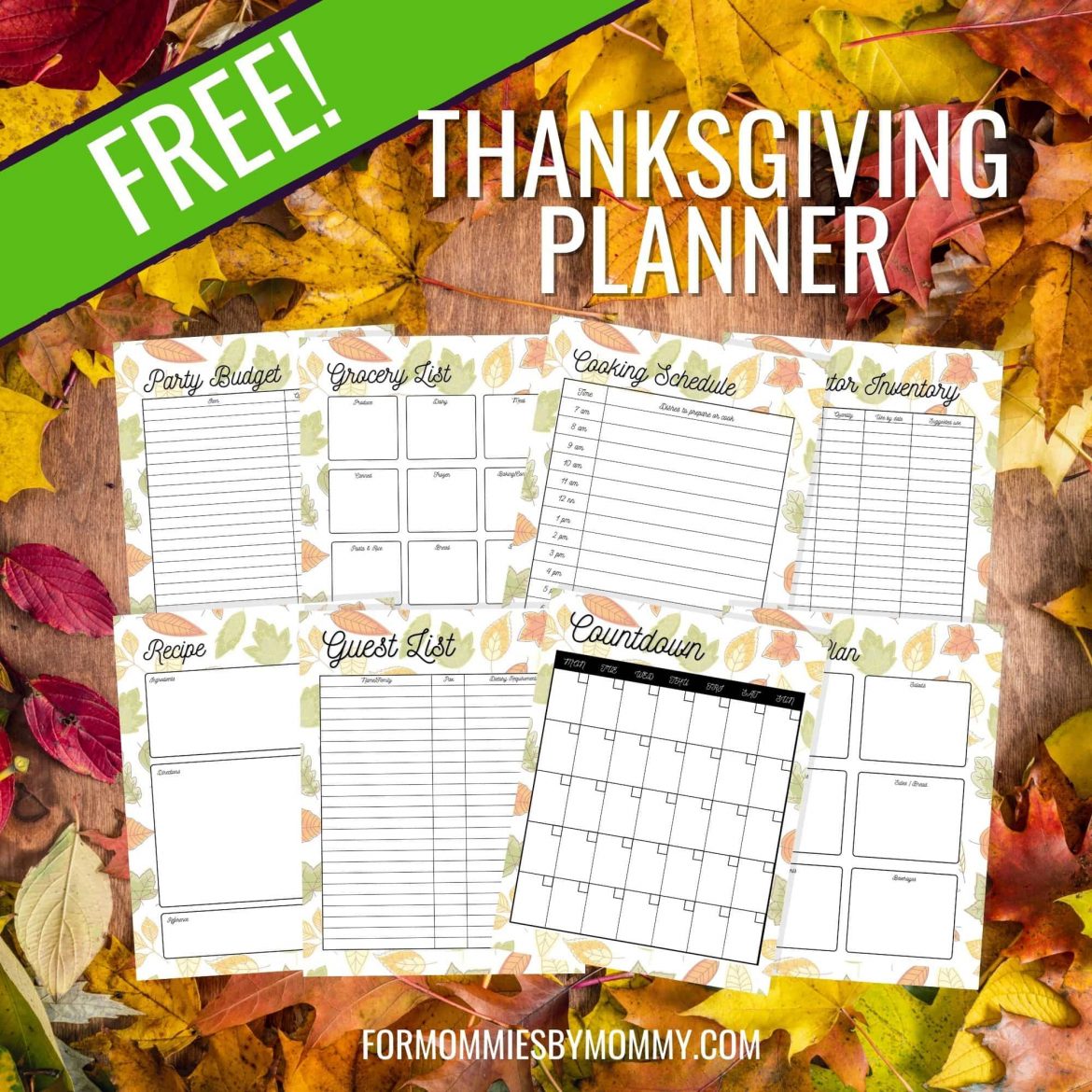 Free Thanksgiving Planner Printable - For Mommies By Mommy