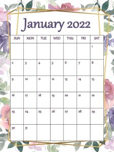 Free Printable Floral Calendar 2022 - For Mommies By Mommy